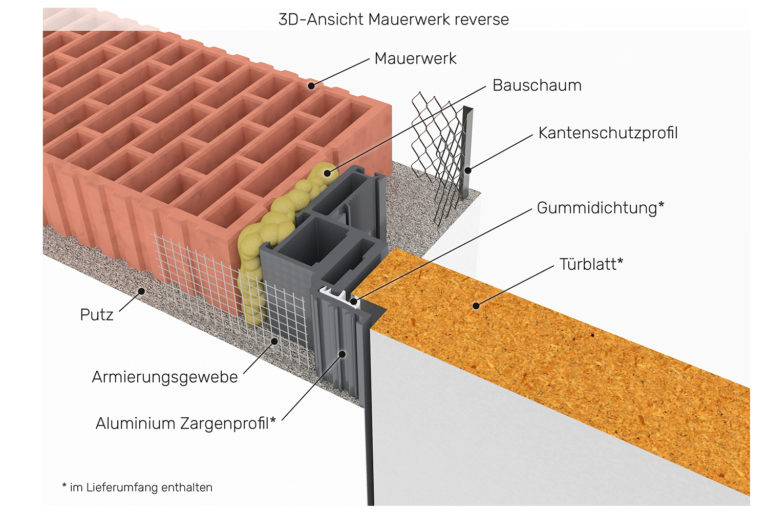 SlimFrame Two Tall I Raumhohe Wandbündige Innentür Ohne Sturz I Nach Außen öffnend (DIN Links ...